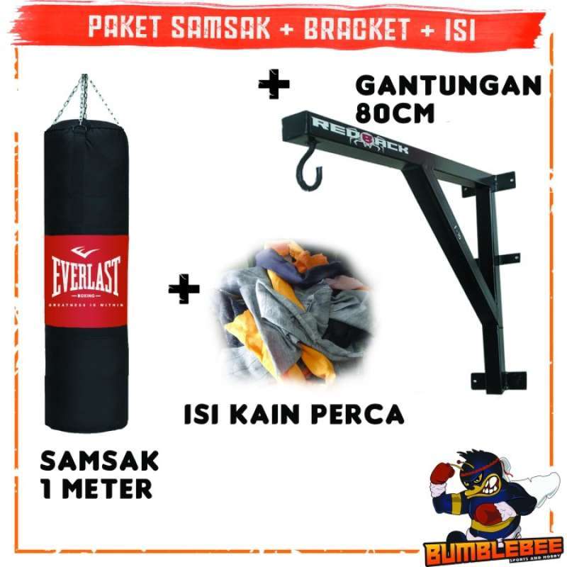 Promo Paket Lengkap Samsak Tinju 1 Meter Plus Isi Perca Plus Gantungan ...