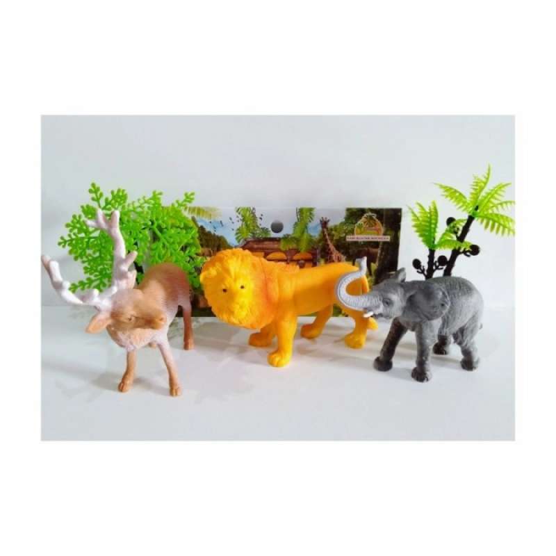 Jual MAINAN REPLIKA HEWAN KEBUN BINATANG FIGURE GAJAH SINGA JERAPAH ...