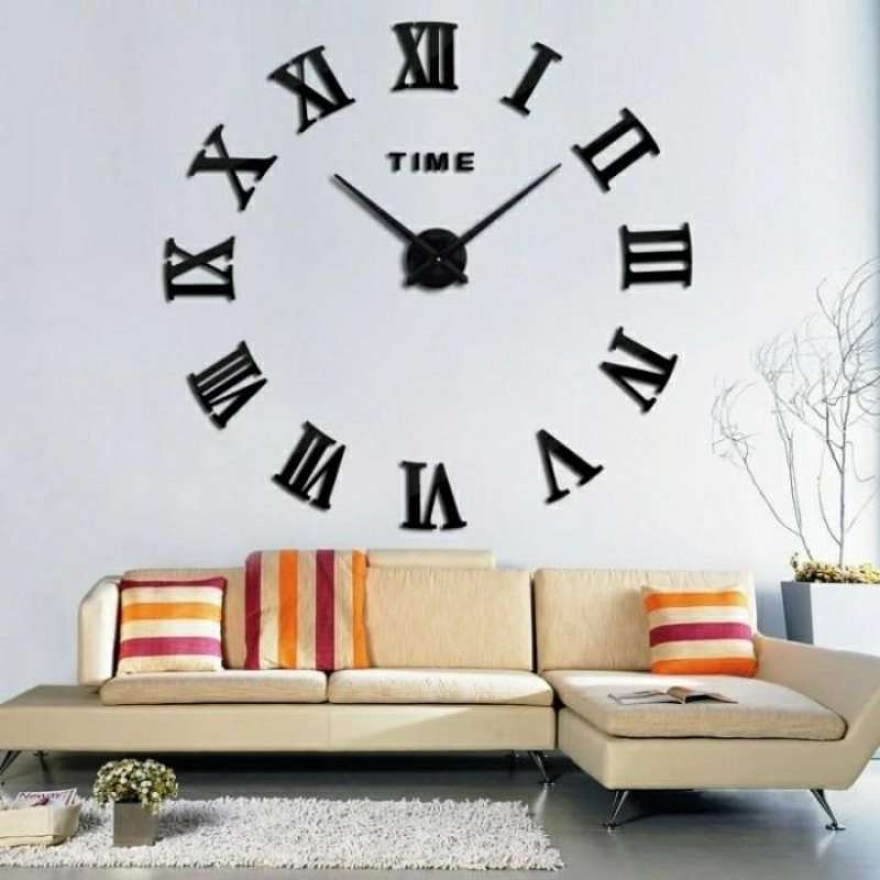 Jual Jam Dinding Tempel Diy - Giant Wall Clock 3d / Jam Besar Pajangan ...