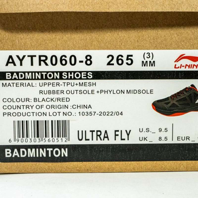 Jual Sepatu Badminton/bulu Tangkis Li-ning Ultra Fly Aytr060-8 Original ...