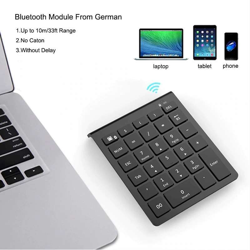 Jual Tripledi Numeric Keyboard Bluetooth Mini Numpad Keypad 28 Keys Pc ...