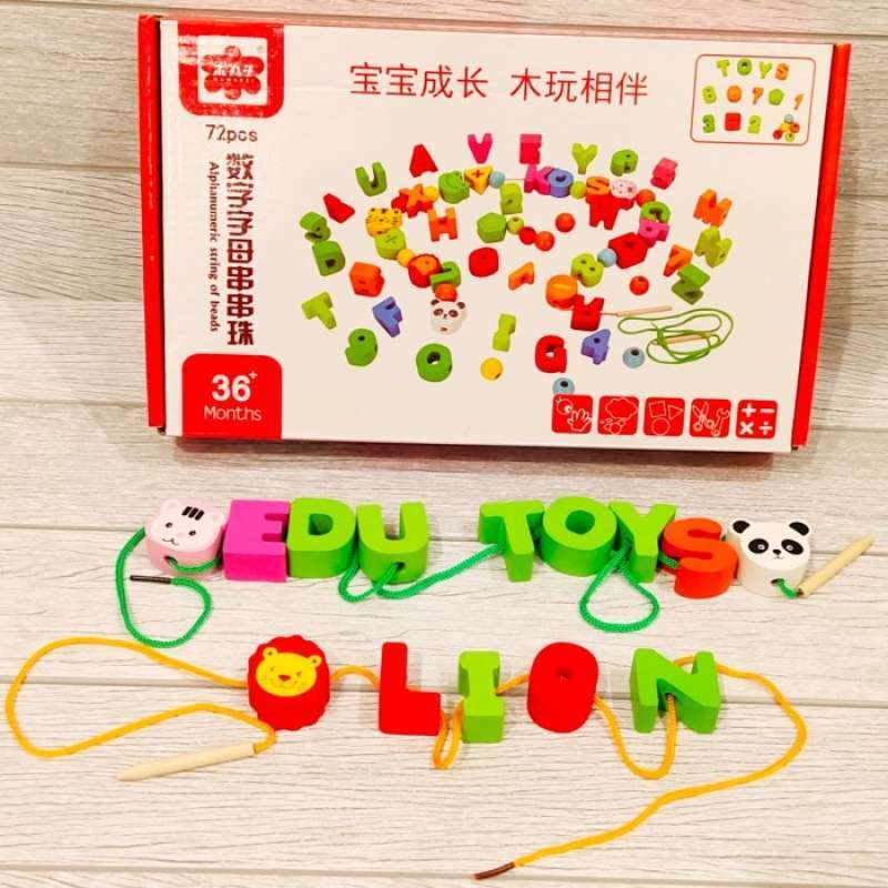 Jual MAINAN EDUKASI ANAK MERONCE HURUF ~ ALFANUMERIC DIGIT STRING BEADS ...