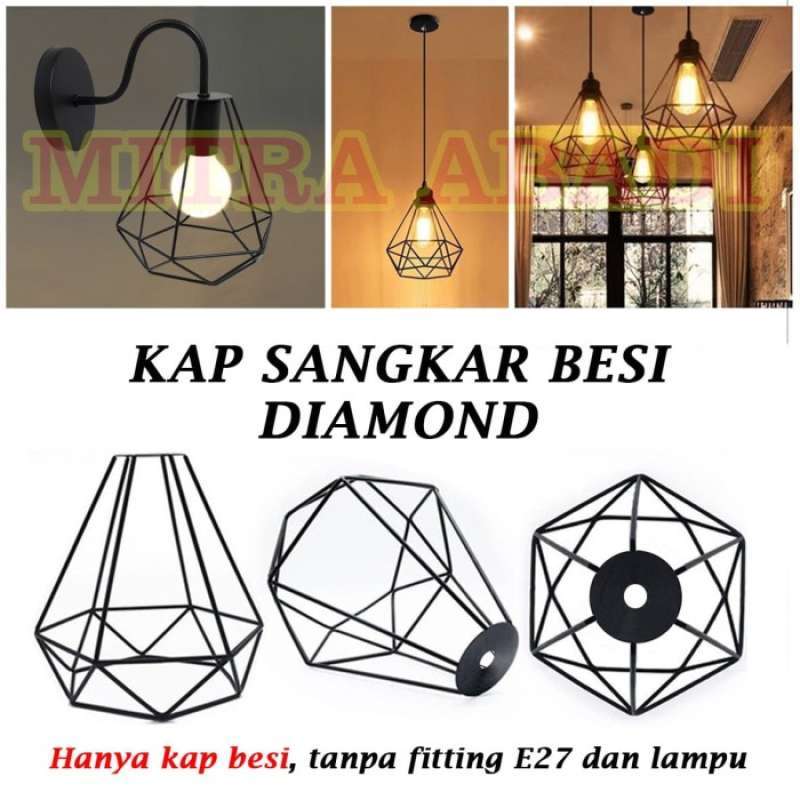 Jual KAP LAMPU GANTUNG BESI DIAMOND CAFE VINTAGE ( TANPA FITTING KABEL) di Seller Lingga_seller ...