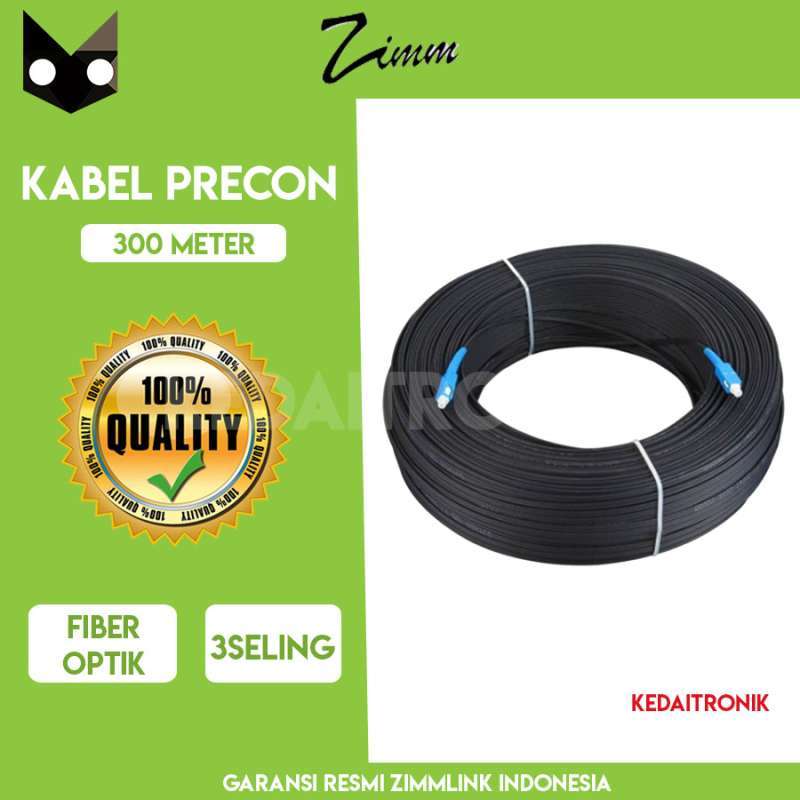 Jual Kabel Drop Core Fiber Optik Kabel Precon FO Zimmlink 300 Meter di ...