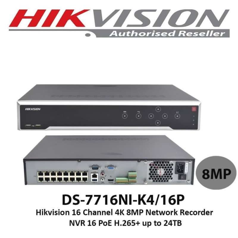 Original Hikvision DS-7716NI-K4/16P 8MP 16CH 16 POE NVR, 60% OFF