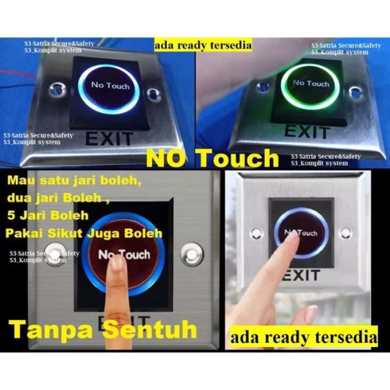 Jual Premium Exit Push Button No Touch Door Access Control kartu akses pintu Finger Diskon di ...