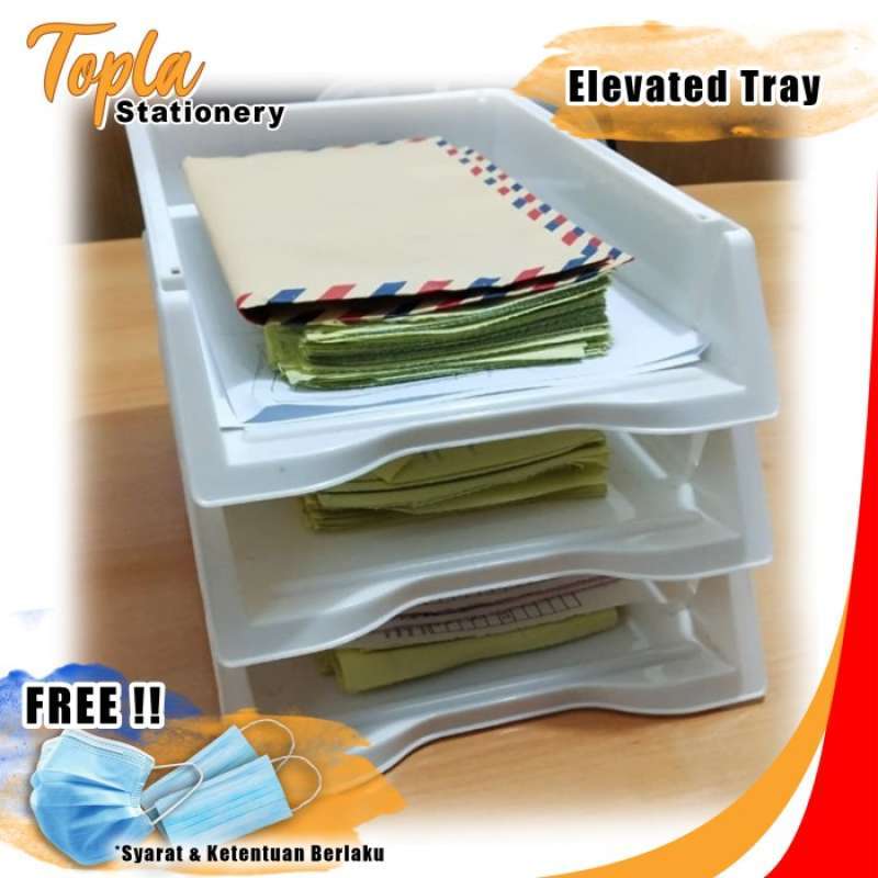 Promo Rak Meja Rak Dokumen Kertas 3 Susun - Document Tray - Putih ...
