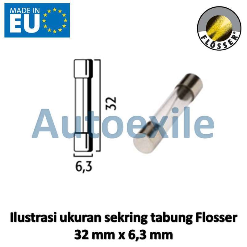 Jual Flosser Sekring Tabung Kaca Panjang 32mm Glass Fuses 5a 10a 15a ...