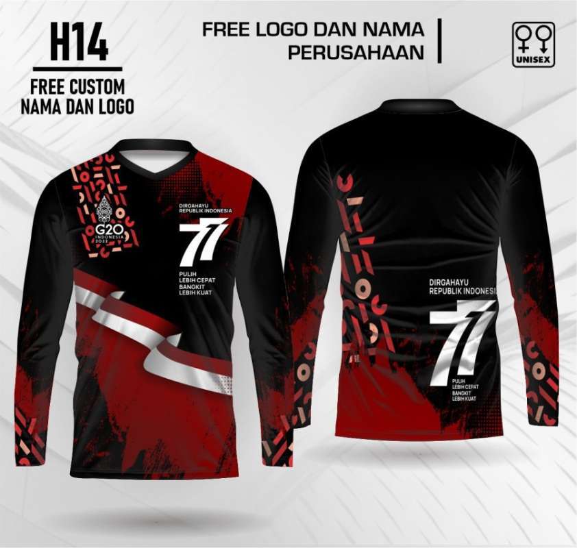 Promo Jersey hut kemerdekaan ri ke 77 kaos 17an baju indonesia 2022 ...