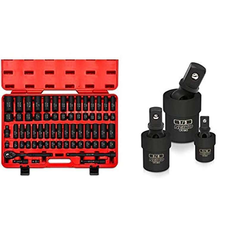Promo Neiko 02448A 1/2 Drive Master Impact Socket Set, 65Piece Deep & Shallow Socket Assortment ...