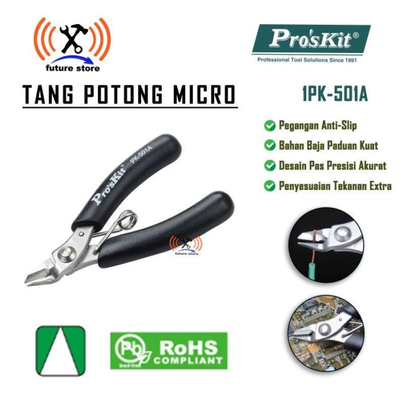 Promo Pro'skit 1pk-501a Tang Potong Micro 90mm Mini Black Stainless Original Diskon 17% Di ...