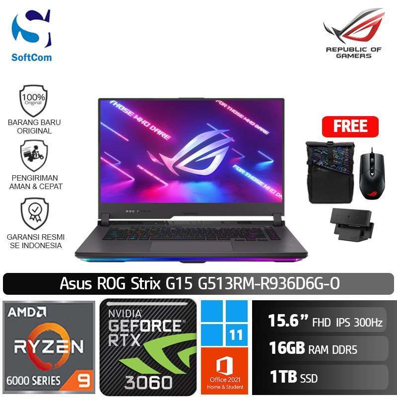 Promo Asus Rog Strix G15 G513rm R936d6g Laptop Gaming [amd Ryzen 9 ...