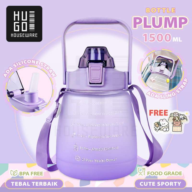 Promo Hugo Botol Minum Motivasi Pastel Gradient Rainbow 1.5 Liter Bpa ...
