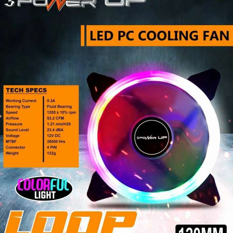Promo Fan Casing Led 12cm Power Up Loop Single Ring Diskon 10% di ...