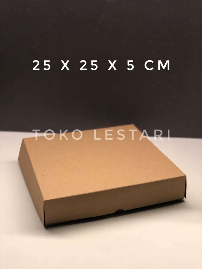 Jual Box Kraft Coklat Untuk Packaging Kue Cake Snack 25 X 25 X 5 Cm Di ...