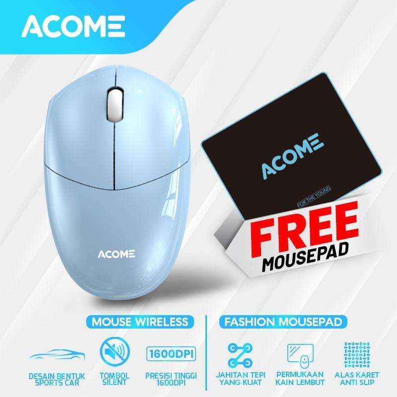 Jual Acome Wireless Mouse Silent Click Desain Sport Car AM200 Garansi 1 ...