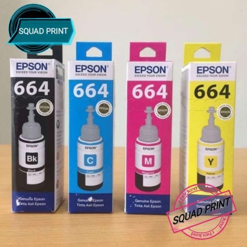 Jual 1 Set Tinta Epson 664 Original L100, L110, L120, L200 di Seller SQUAD PRINT - Menteng Atas ...