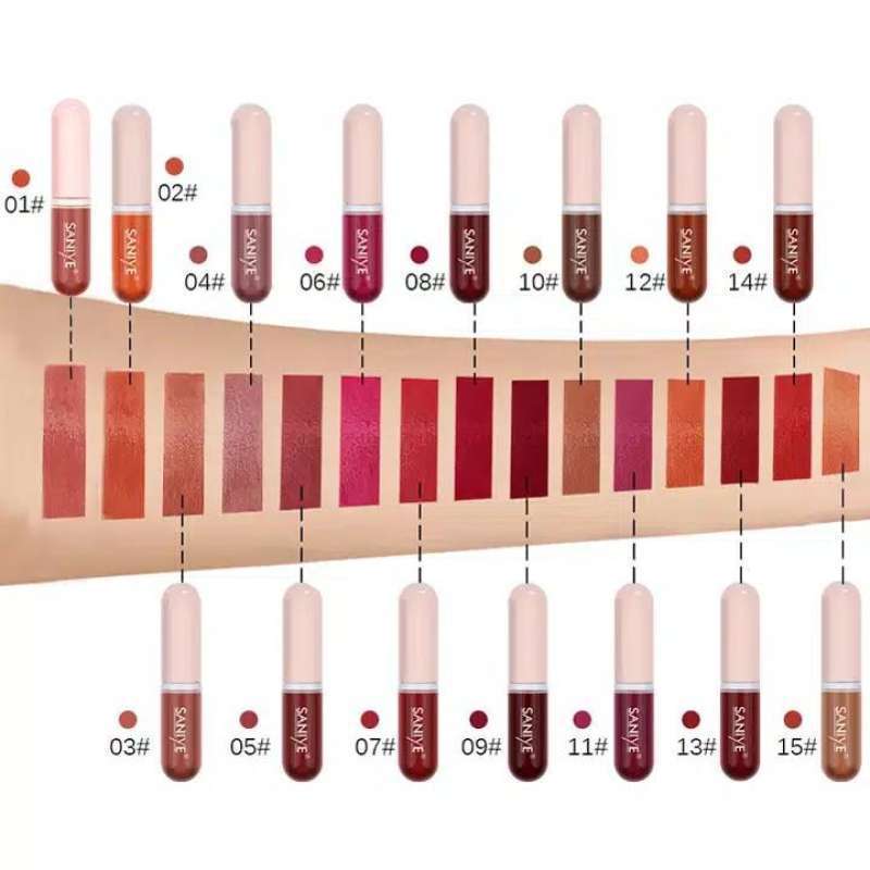 Promo Saniye 12 Warna Lip Tint Mini Matte Capsule Shape Liquid Lipstik ...