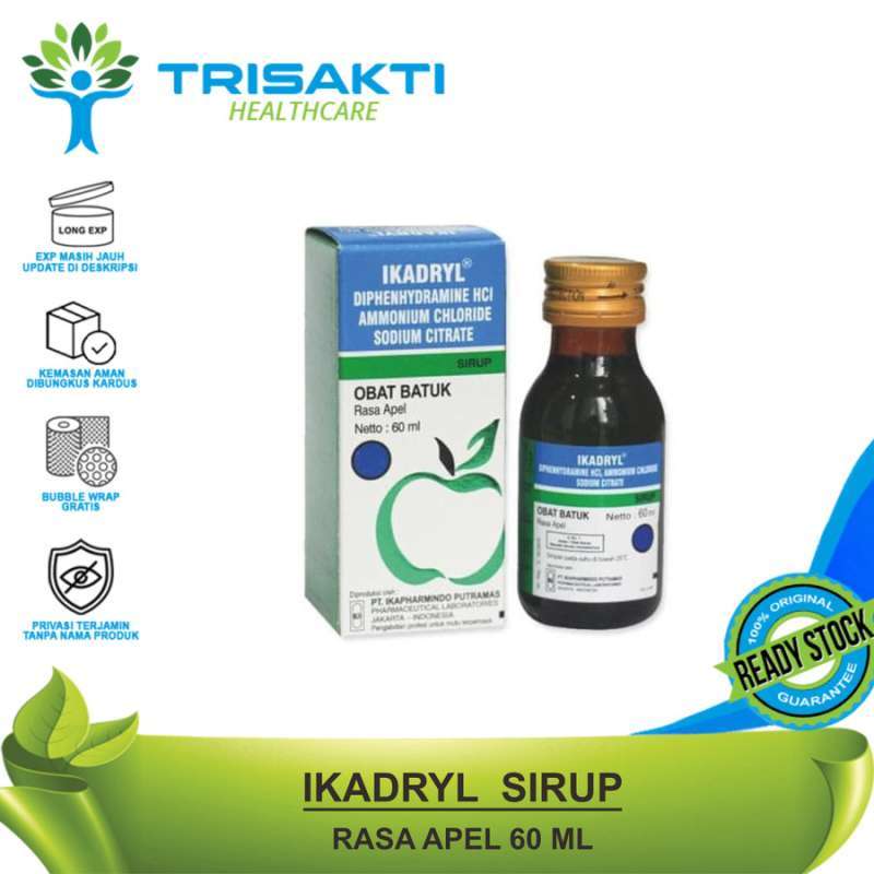 Jual Ikadryl Syrup 100Ml/60 Ml Obat Batuk, Pilek Dan Melegakan ...