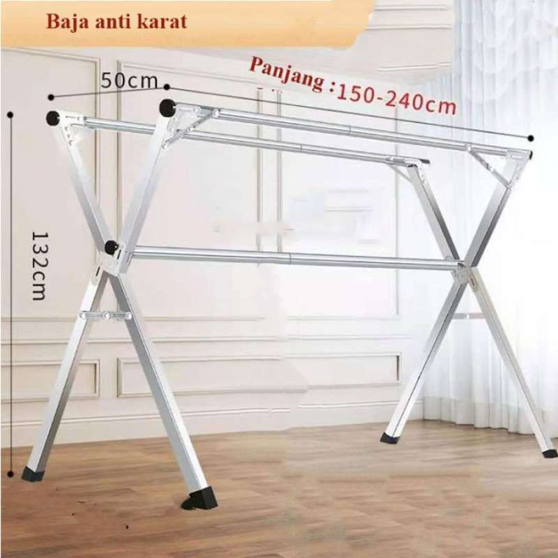 Promo Jemuran Baju Stainless Steel Jemuran Pakaian Besi Jemuran Lipat ...