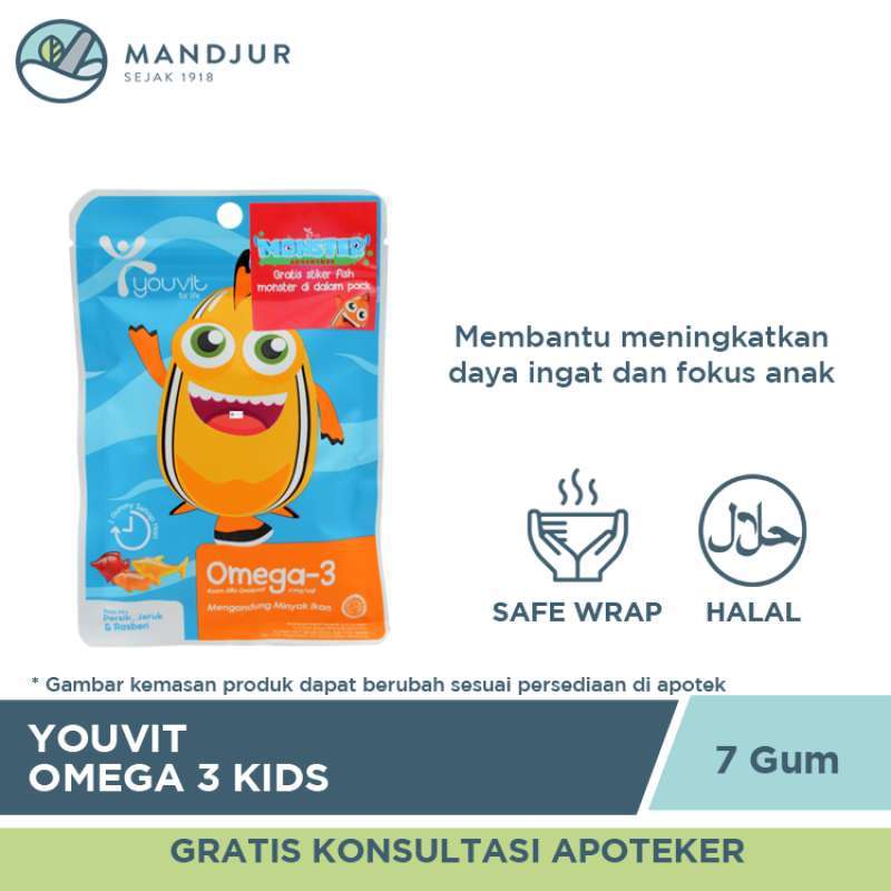 Promo Youvit Omega 3 Kids 7 Gummies - Suplemen Omega 3 Bentuk Gummy ...