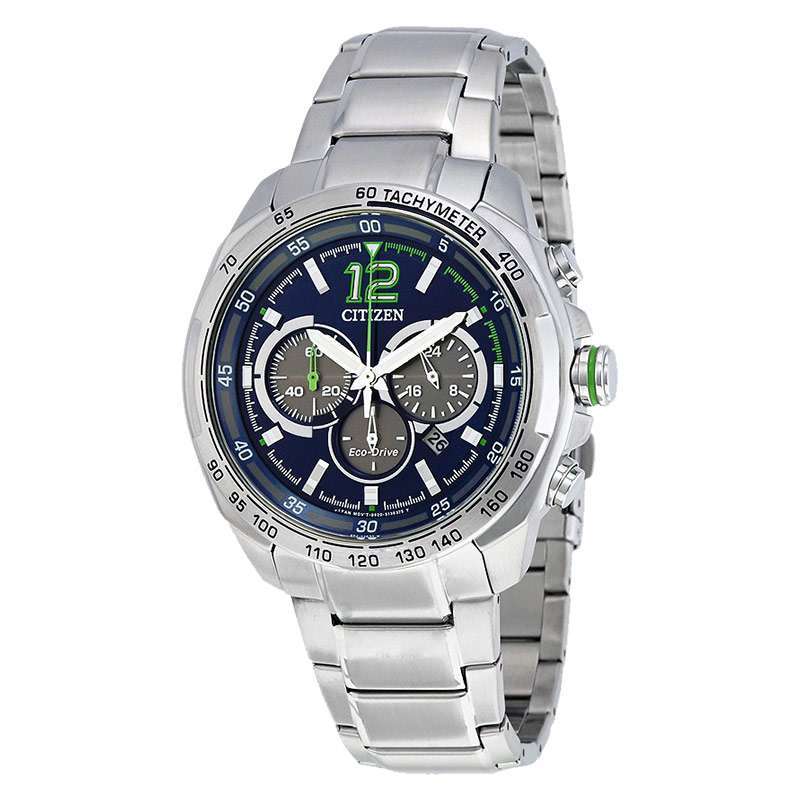 Jual Citizen Eco-Drive CA4230-51L Chronograph Men Blue Dial Stainless ...