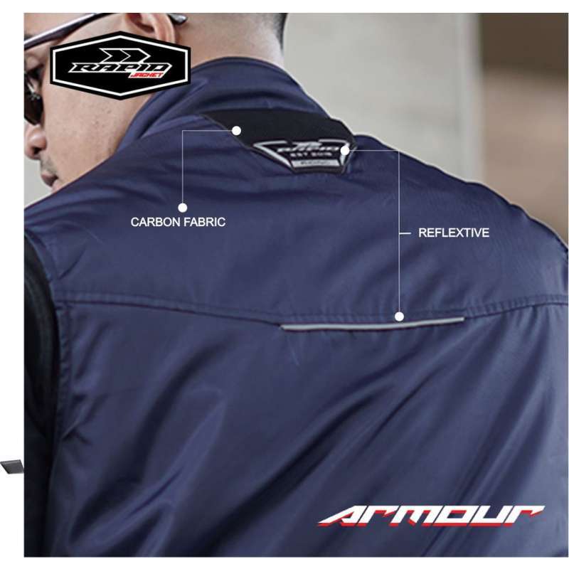 Promo Rompi Motor Pria Touring Anti Angin Rapid Armour Tahan Angin ...