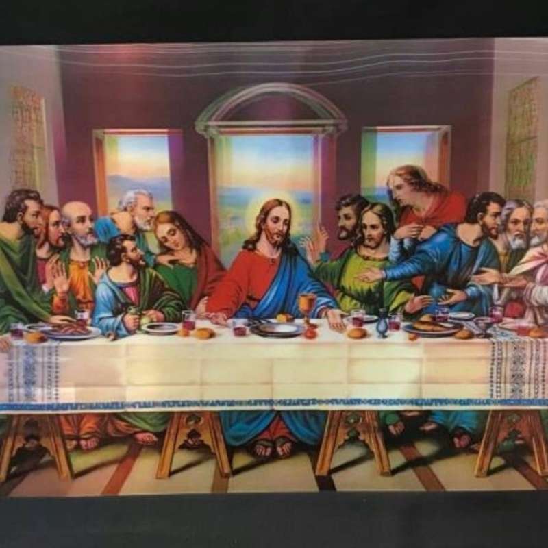 Jual Gambar 3d Kristen Katolik rohani Yesus Maria perjamuan di Seller ...
