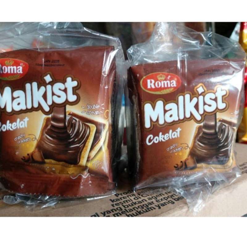 Jual Roma Malkist chocolate 27gr Kemasan Renceng isi 10 bungkus di ...