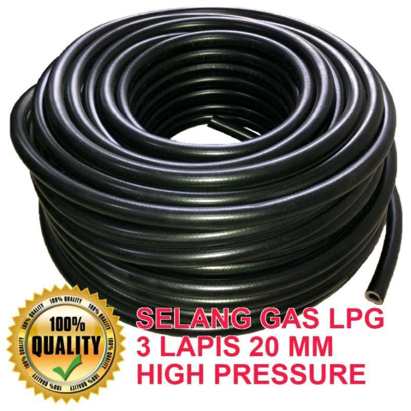 Jual SELANG GAS LPG 3 LAPIS 20 MM HITAM HIGH PRESSURE HARGA PER METER ...