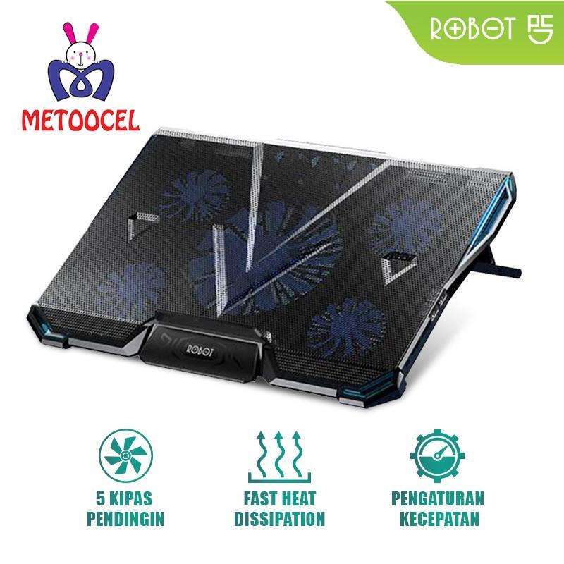Jual ROBOT Laptop Cooling Pad Stand RT-LCS03 Ultra Tenang 5 Kipas ...