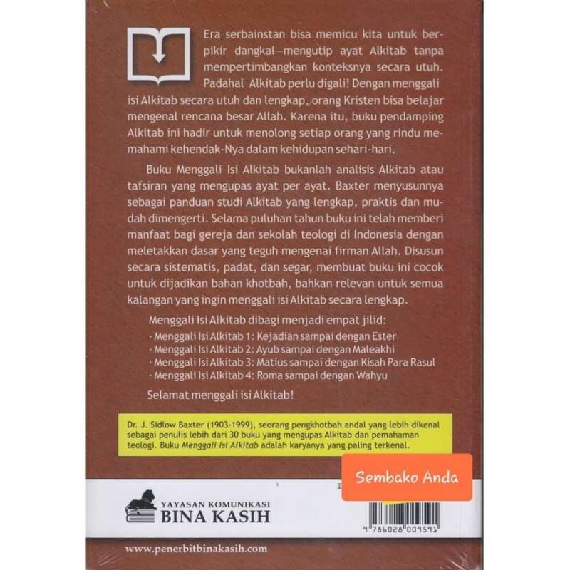Jual Buku Menggali Isi Alkitab 2 By J. Sidlow Baxter Di Seller Librari ...