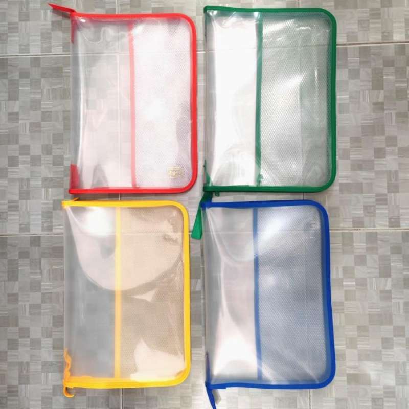 Jual Map Plastik Resleting Jaring Zipper Bag file F4 di Seller Mamre's ...