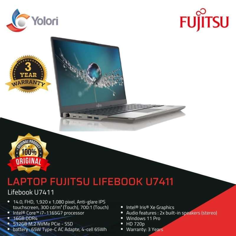 Jual Fujitsu Lifebook U7411 [i7-1165G7, 16GB, 512GB, Intel Irish ...