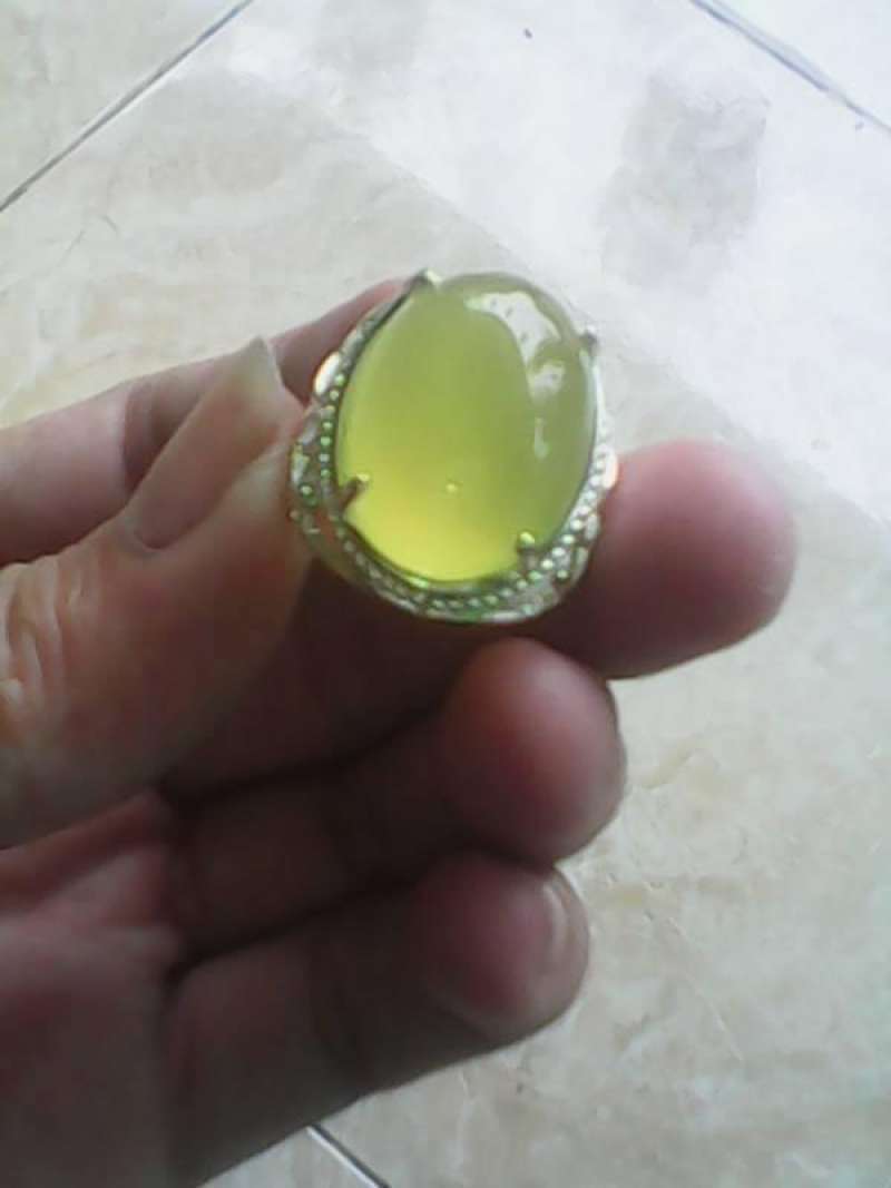 Jual Cincin Batu Natural Hijau Bening Tembus Ring Emban Perak Halus Di ...