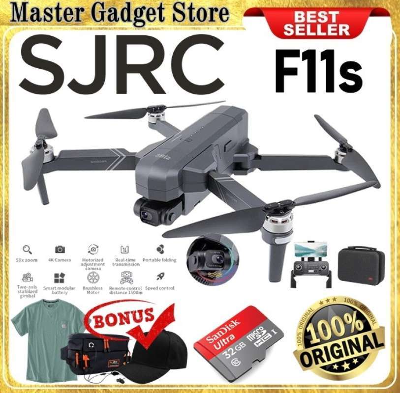 Jual Rc Drone Sjrc F11s Pro Ptz 4k 3km Eis Dual Antishake Self ...