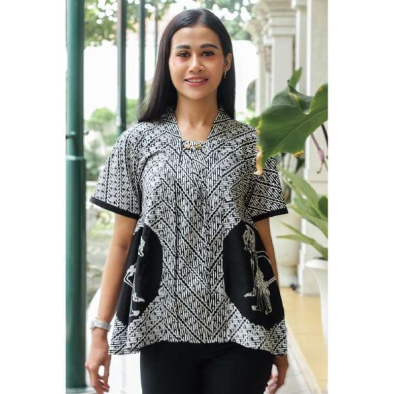 Jual Blouse Blus Batik Kemben Wayang - Atasan Wanita - Baju Kantor ...