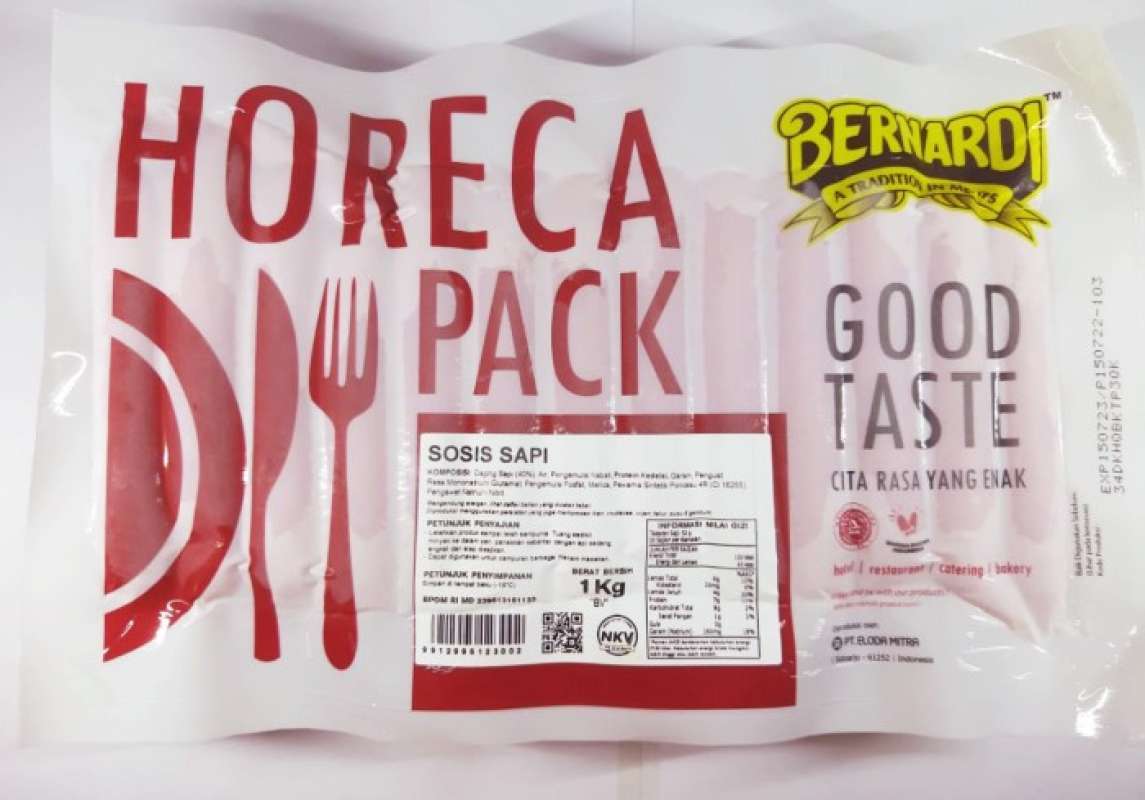 Promo Bernardi Sosis Sapi Horeca Pack BV - 1 Kg Halal Diskon 5% di ...