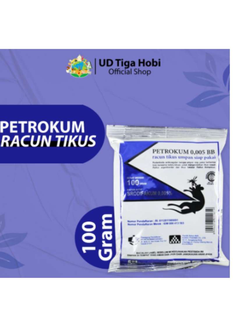 Jual Racun Tikus Petrokum 100 gram mati kering 0,005 BB insektisida ...