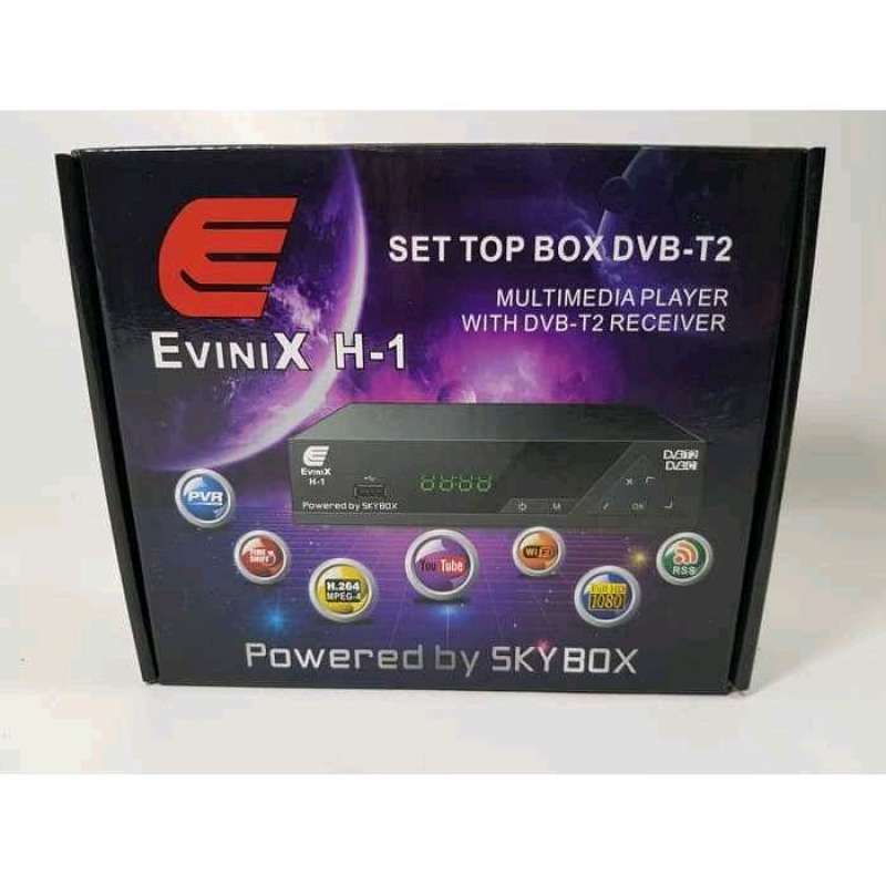 Jual Set Top Box DVB-T2 Merk EVINIX H-1 STB migrasi ke tv digital di ...