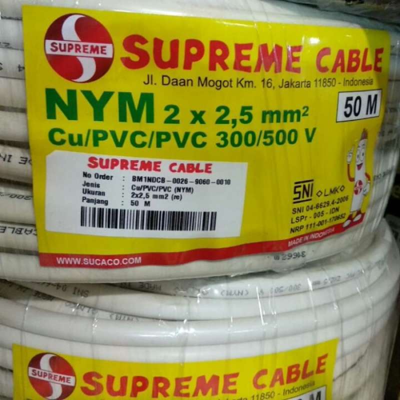 Promo Kabel Listrik Supreme Nym 2x2,5 2x2.5 @50 Meter (1 Rol = 50 Meter ...