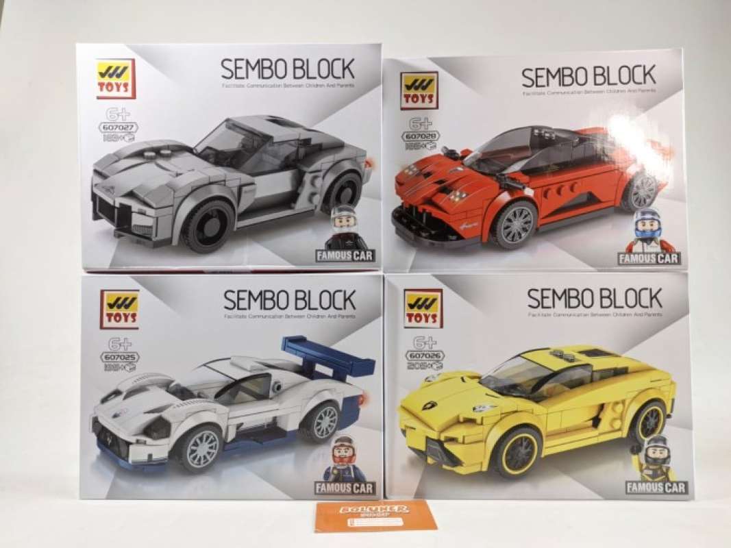 Jual SEMBO BLOCK FAMOUS CAR BRICK 607025 - 607028 FERRARI PORCHE di ...