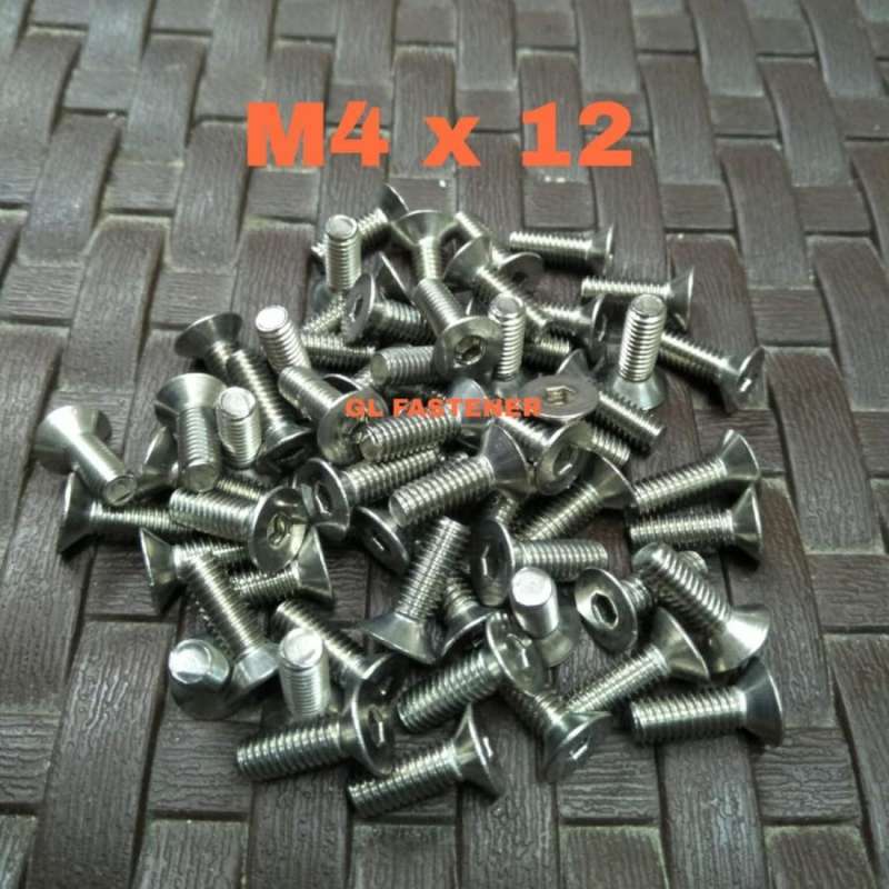 Jual Verseng L Stainless steel 304 M4 x 12 Countersunk Baut JFL VL SUS ...
