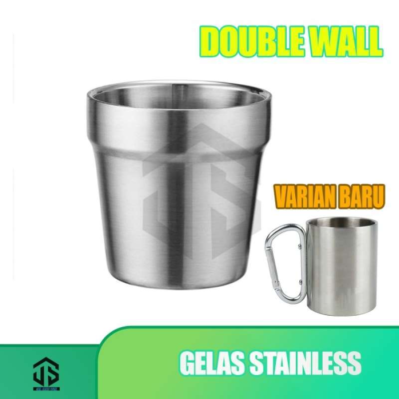 Jual Gelas Stainless Double Wall Espresso Coffee Glass Gelas Stainless di Seller GENTASTORE ...