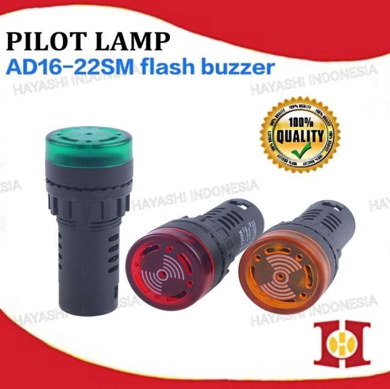 Jual Pilot Lamp Buzzer Led 22mm Ac220v Dengan Suara Alarm Ad16-22sm Di ...