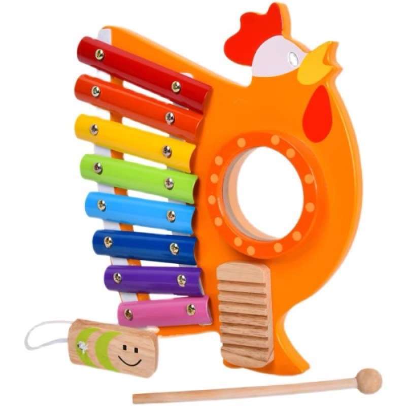 Jual hen shape wooden 3 in 1 children musical instrument xylophone di ...