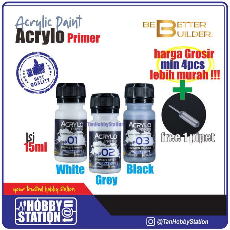 Promo Acrylo Primer Surfacer - Gundam Model Kit Repaint Airbrush Cat ...