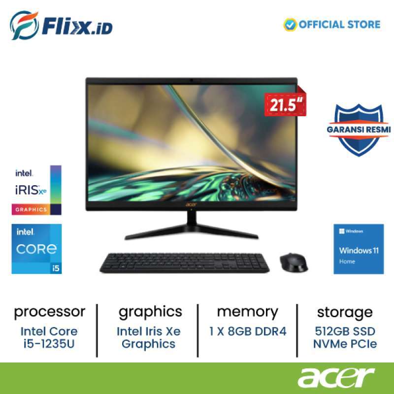 Jual Acer Aio C22 1700 Core I5 1235u 8gb 512gb Ssd 21,5fhd W11 Home+ohs Di Seller Flixx.id ...