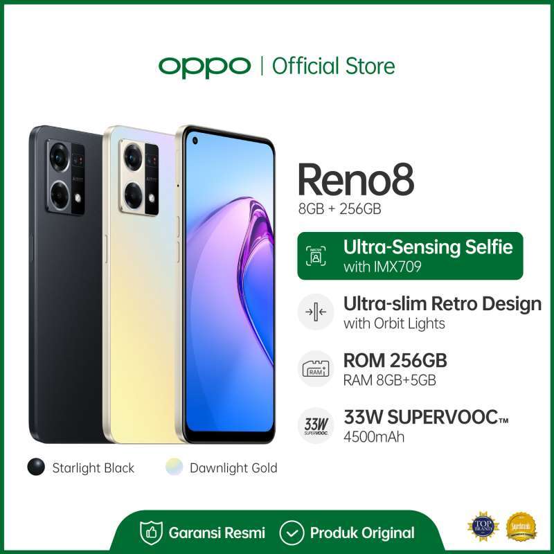 Jual OPPO Reno8 4G 8GB/256GB [Ultra Sensing Selfie with Sony IMX709 ...