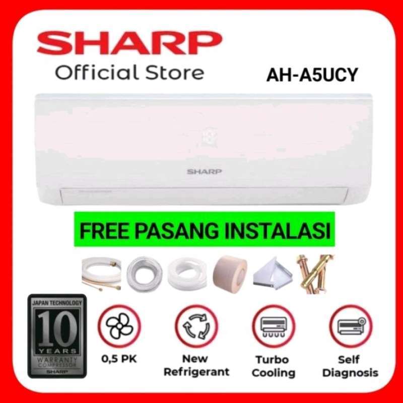 Jual Ac Sharp Ah - A 5 Ucy Pasang Instalasi 1/2 Pk Turbo Cool Terbaru September 2022 harga murah ...